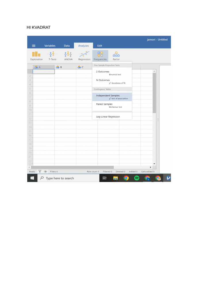 Jamovi Testovi Tutorial | PDF