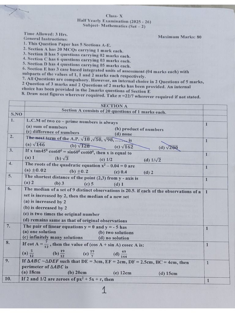 Maths Set 2 | PDF