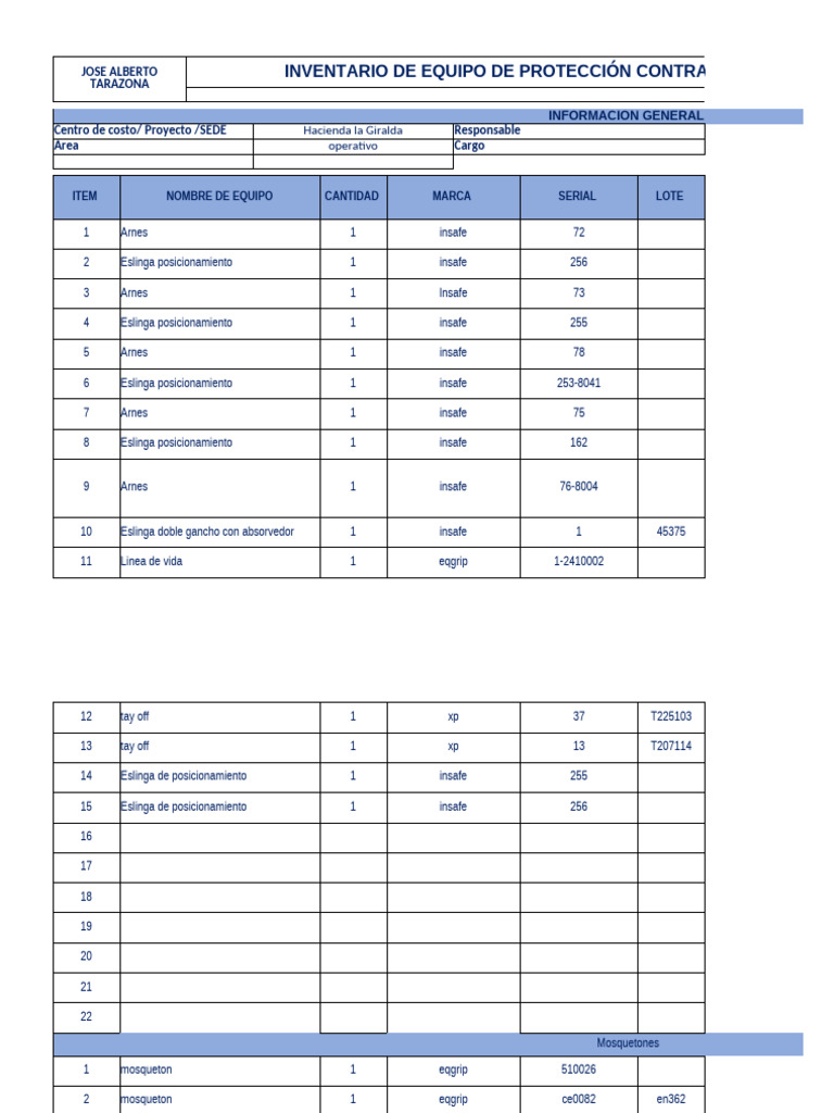 FOR-126-Formato Inventario de SPCC | PDF