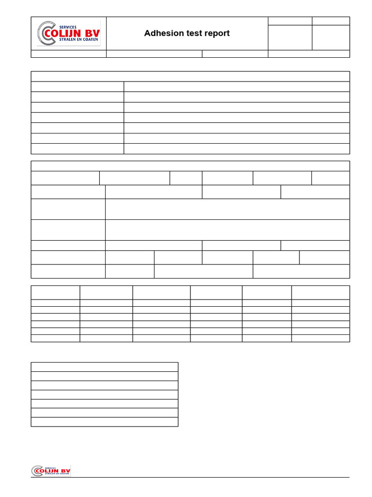 Template Adhesion Test Report Colijn BV | PDF | Adhesive | Joining