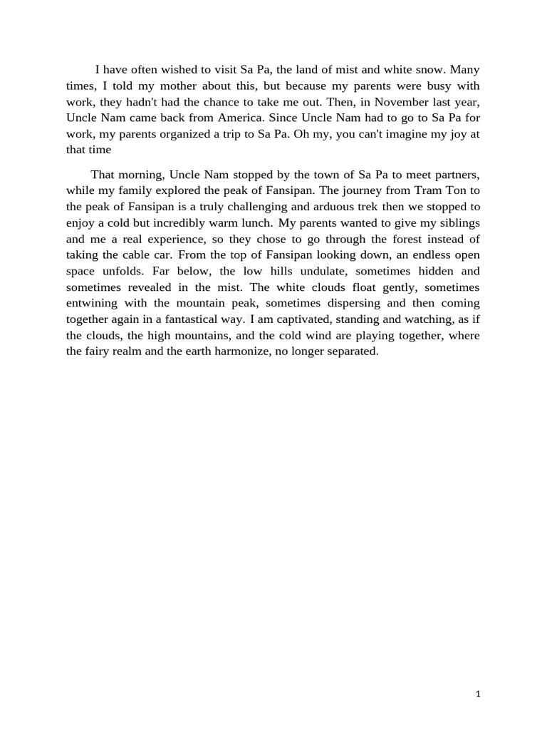 I Have Often Wished To Visit Sa Pa | PDF