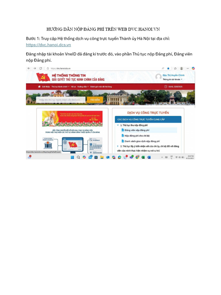 Huong Dan Nop Dang Phi Tren Web | PDF