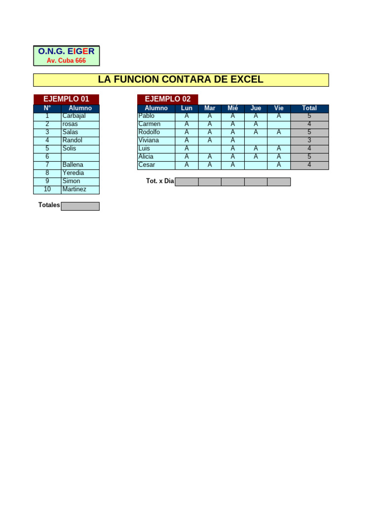 Funcion Contar y Contara | PDF
