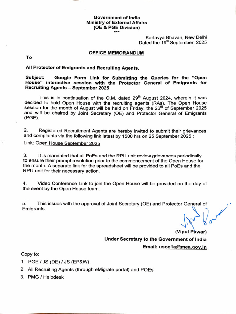 Notice For Open House September 2025 | PDF
