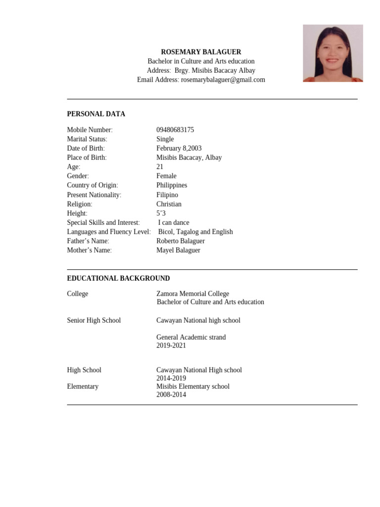 FINAL Curriculum Vitae 1 | PDF