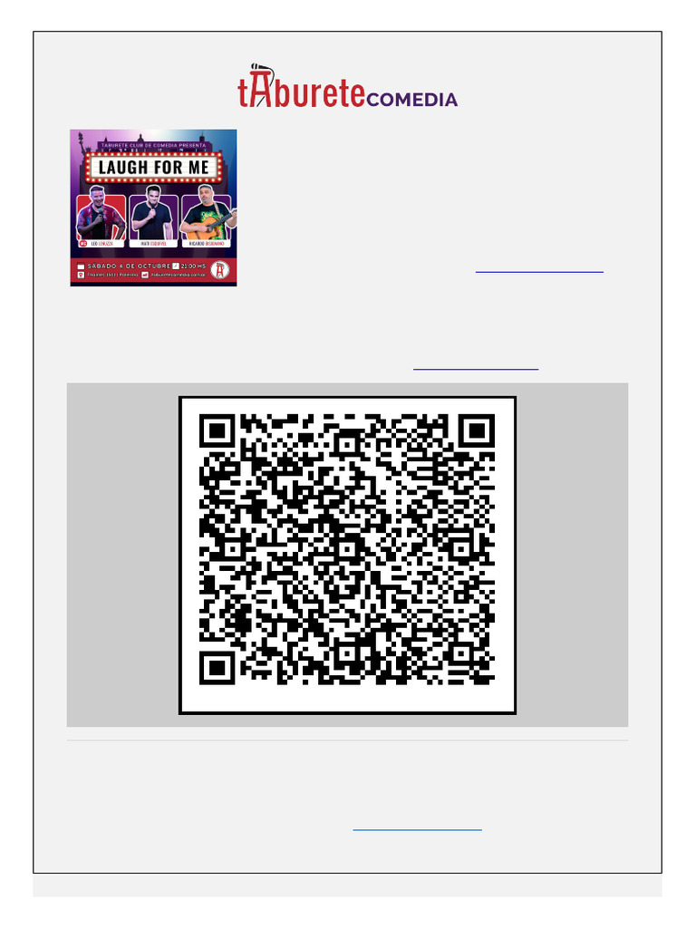 Taburete Comedia Sábado 4 de Octubre 21_00hs T1759337913CS | PDF