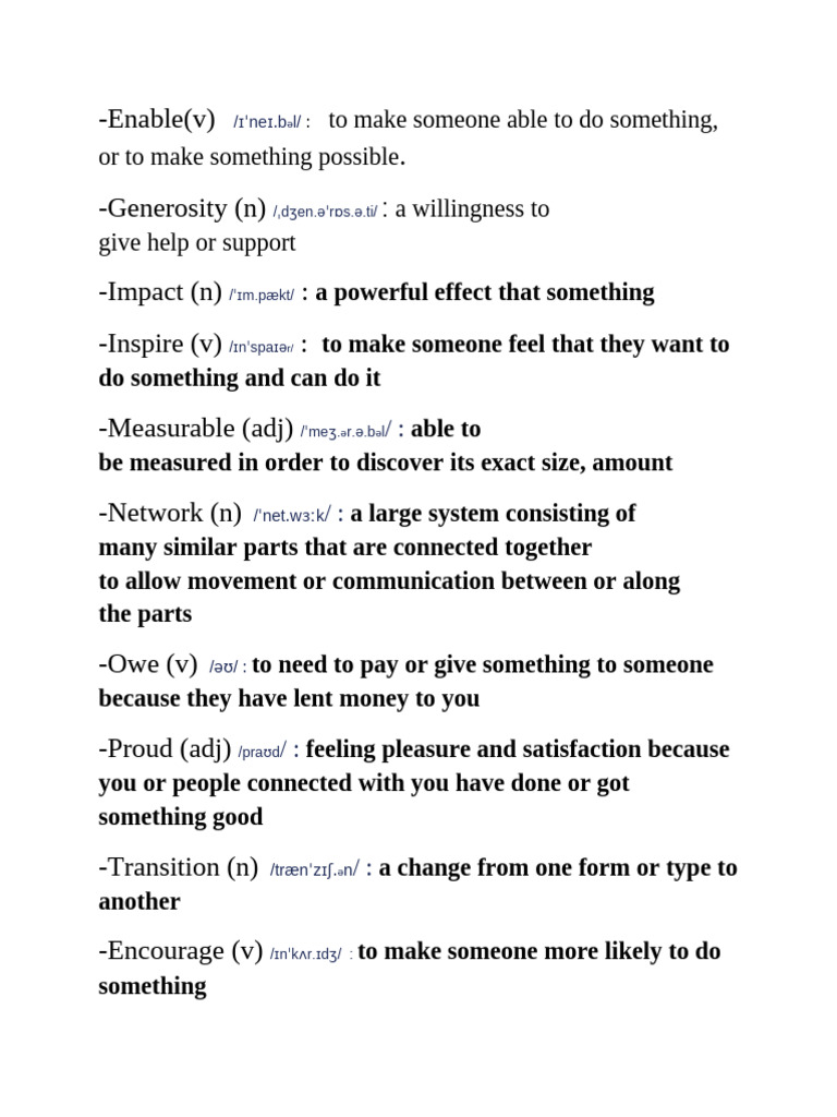 Key Vocabulary Definitions and Usage | PDF