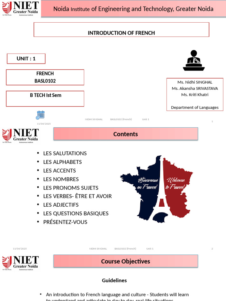 Course File Updated - French Unit 1 | PDF | Engineering | Knowledge