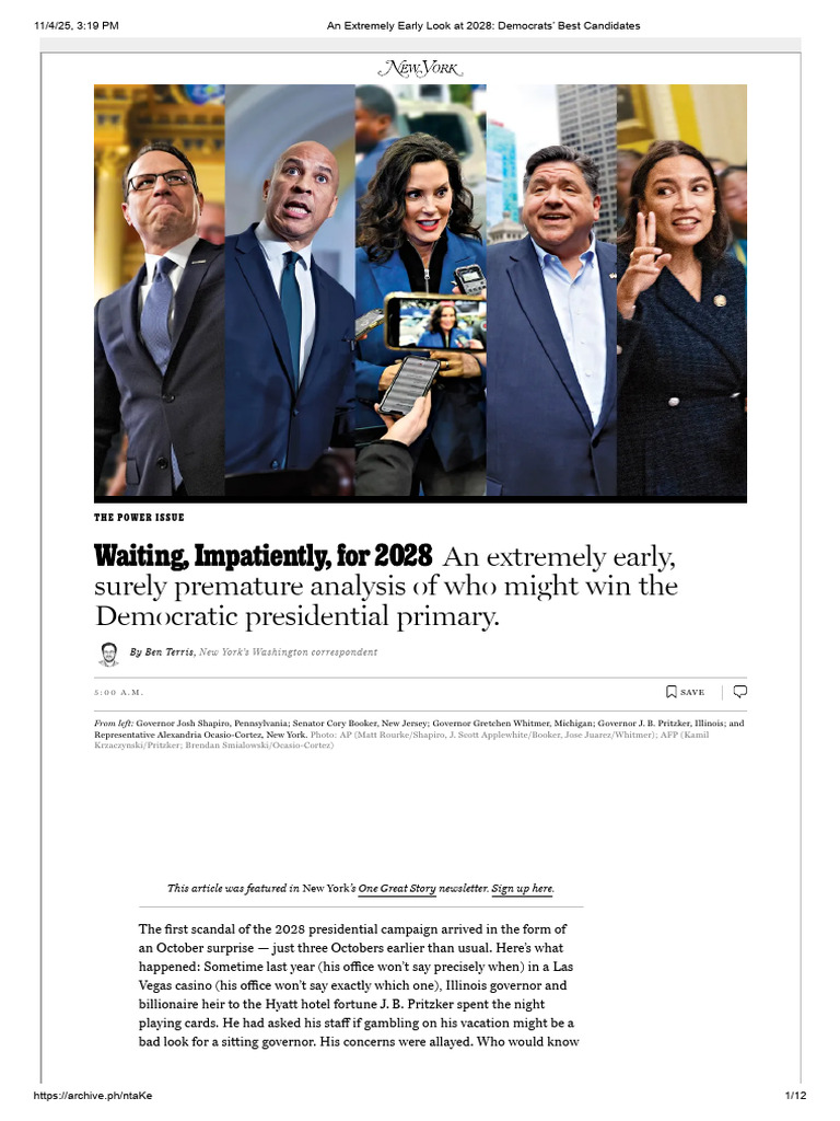 Early Look at 2028 Democratic Candidates | PDF | Democratic Party ...