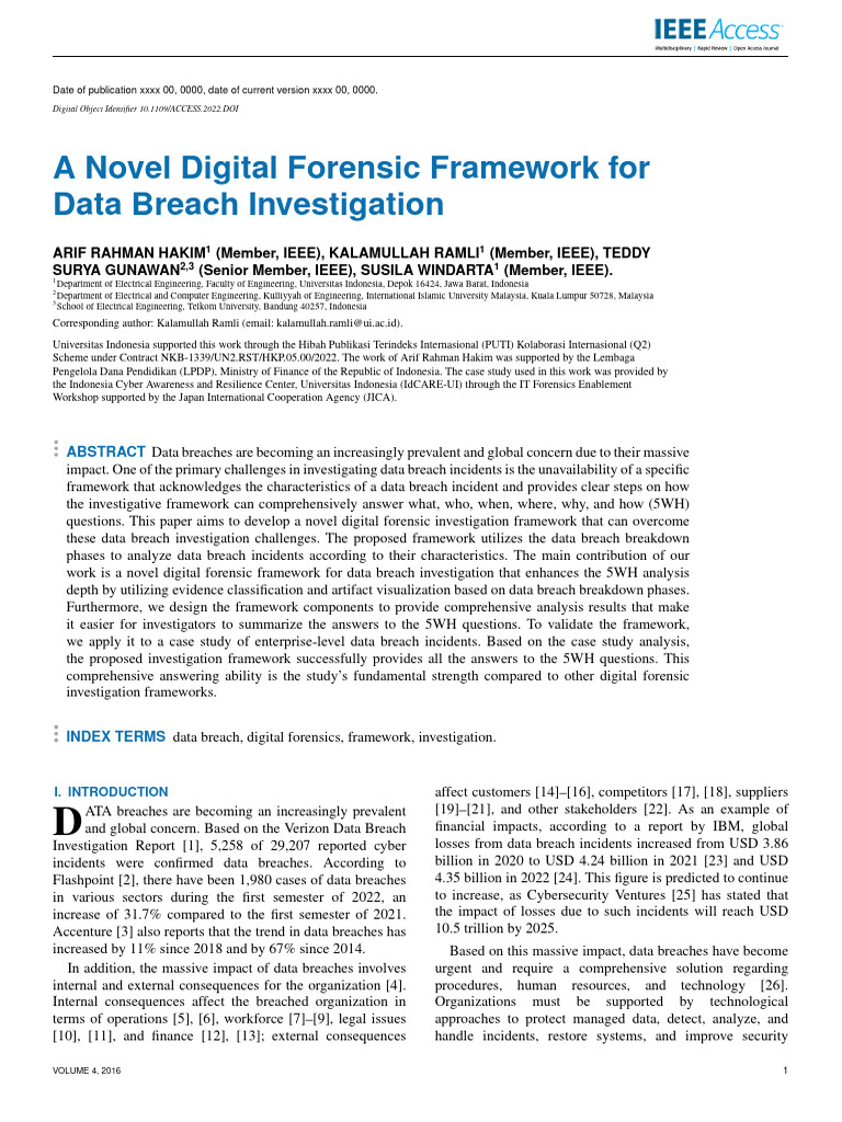 A Novel Digital Forensic Framework For Data Breach Investigation | PDF ...