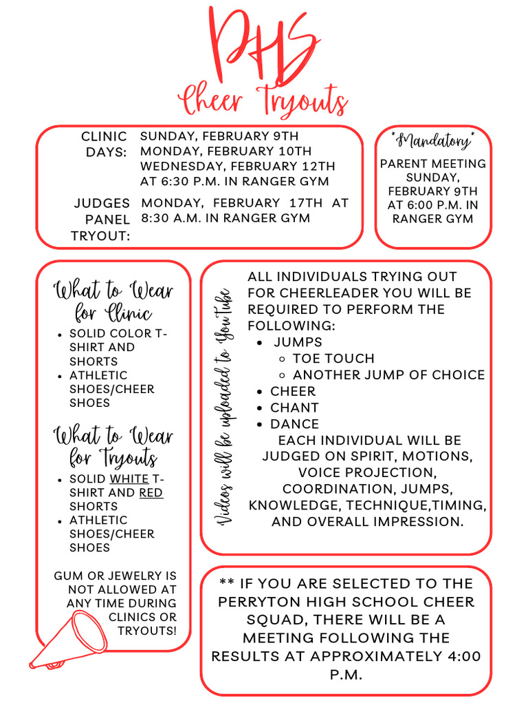 2025 PHS Cheer Tryout Application | PDF | Cheerleading | Clothing
