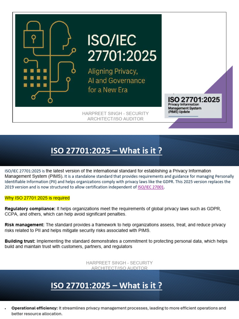 ISO 27701:2025 Overview and Comparison | PDF | Risk Management | Risk