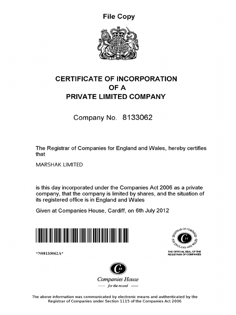 Marshak Limited | PDF