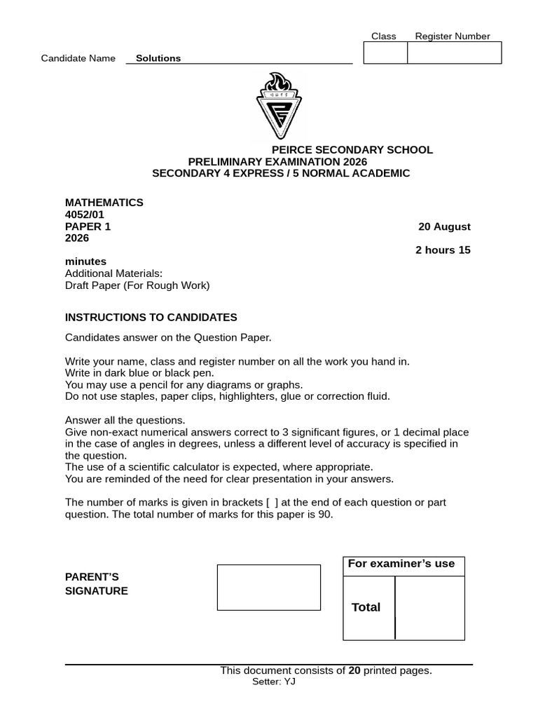 2026 Preliminary Exam: Math Paper 1 | PDF | Mathematics