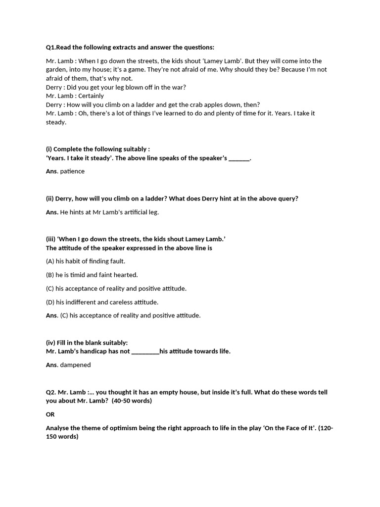 On The Face of It Vista Book | PDF | Disability | Psychology