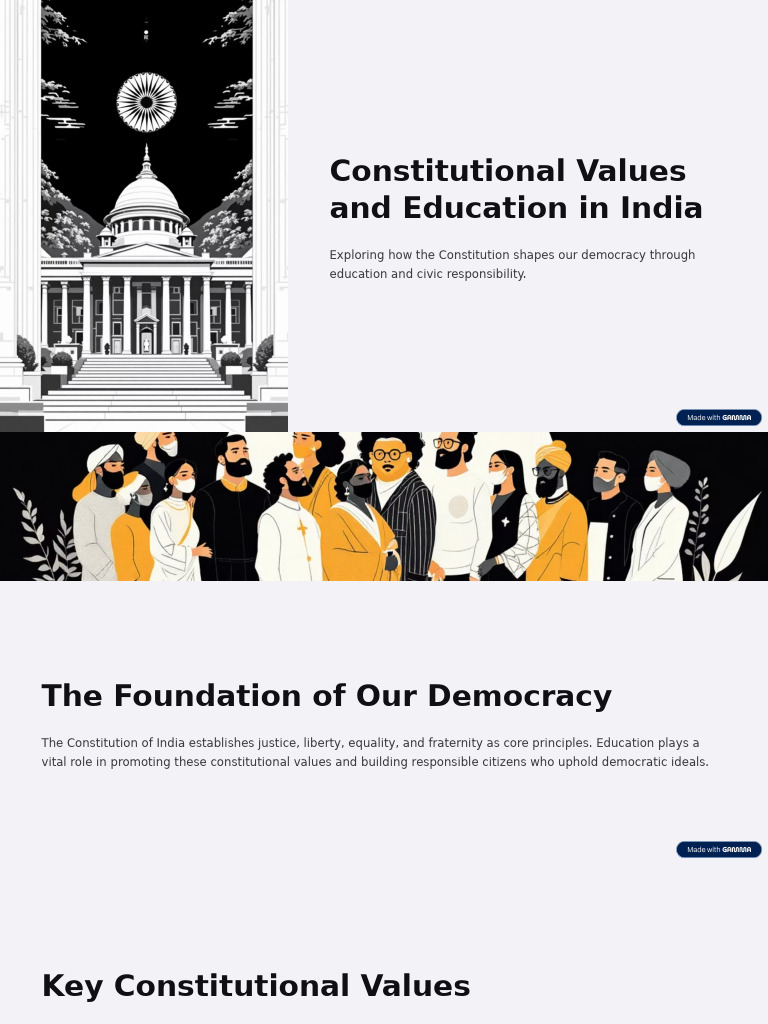 Constitutional Values and Education in India | PDF | Social Equality ...