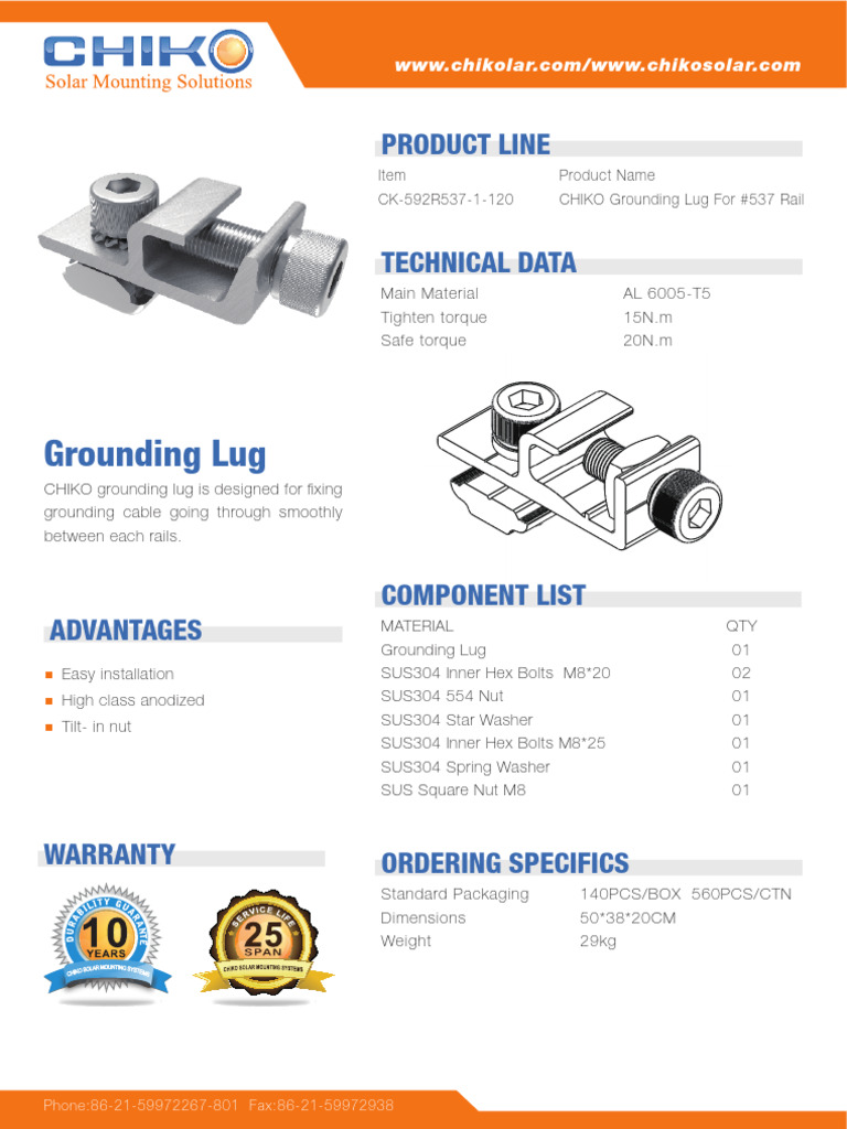 DATA SHEET - Grounding Lug R537-Print | PDF