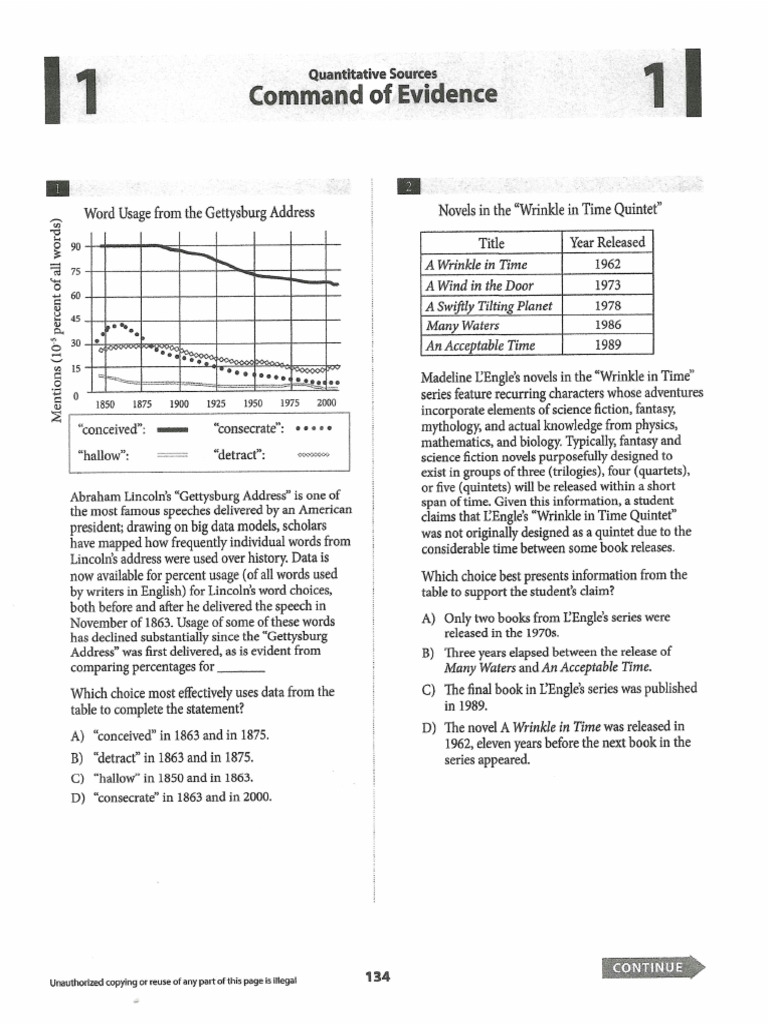 Command of Evidence - Quantitative Sources | PDF