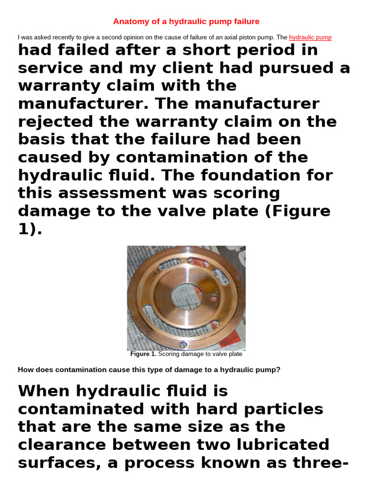 Hydraulic Pump Failure Analysis Guide | PDF | Motor Oil | Pump