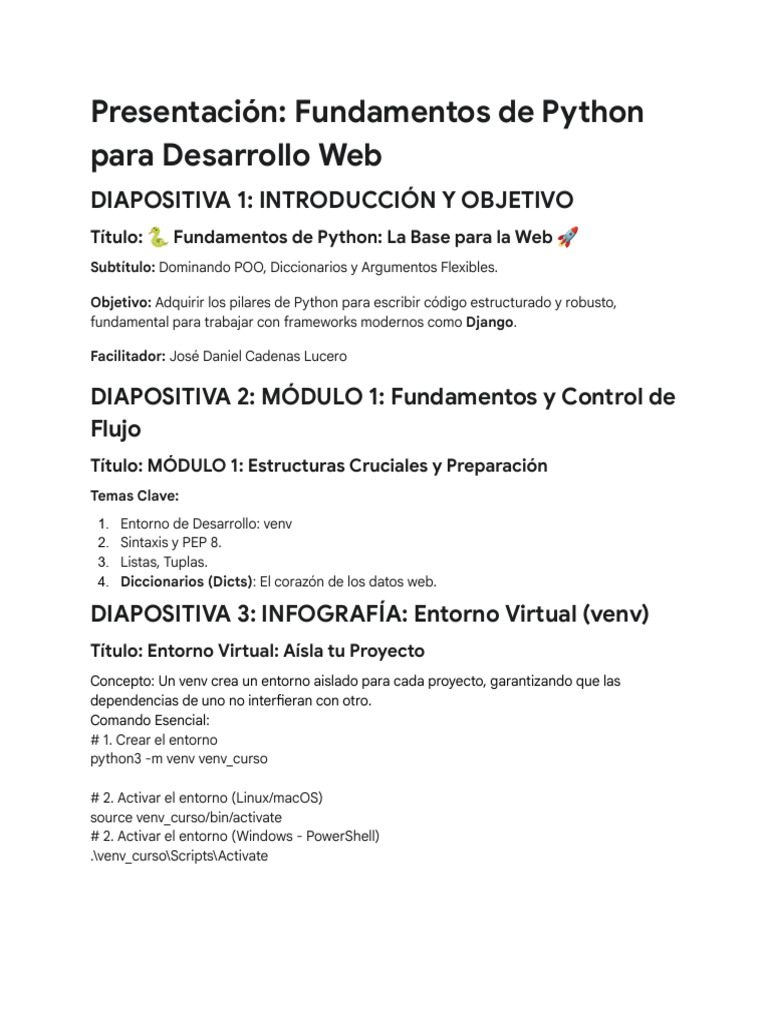 Presentacion Fundamentos de Python Tarea | PDF | Python (lenguaje de programación ...