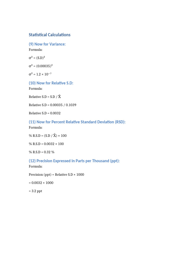 Precision in Parts per Thousand (ppt) | PDF