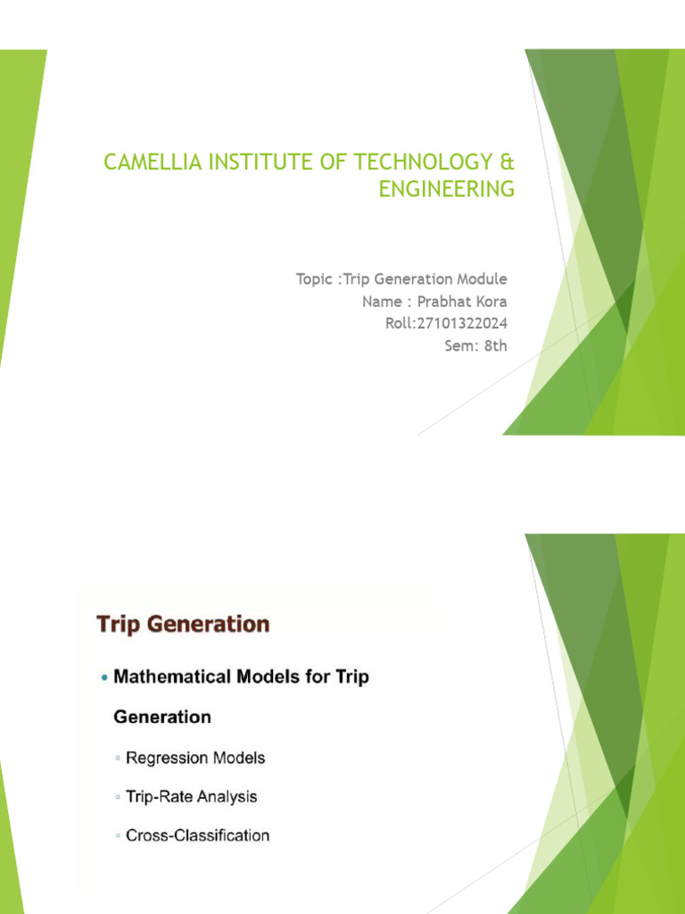 Trip Generation Module Overview | PDF