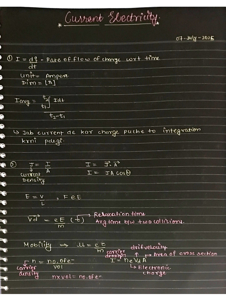 Short Notes of Current Electricity by Shree | PDF