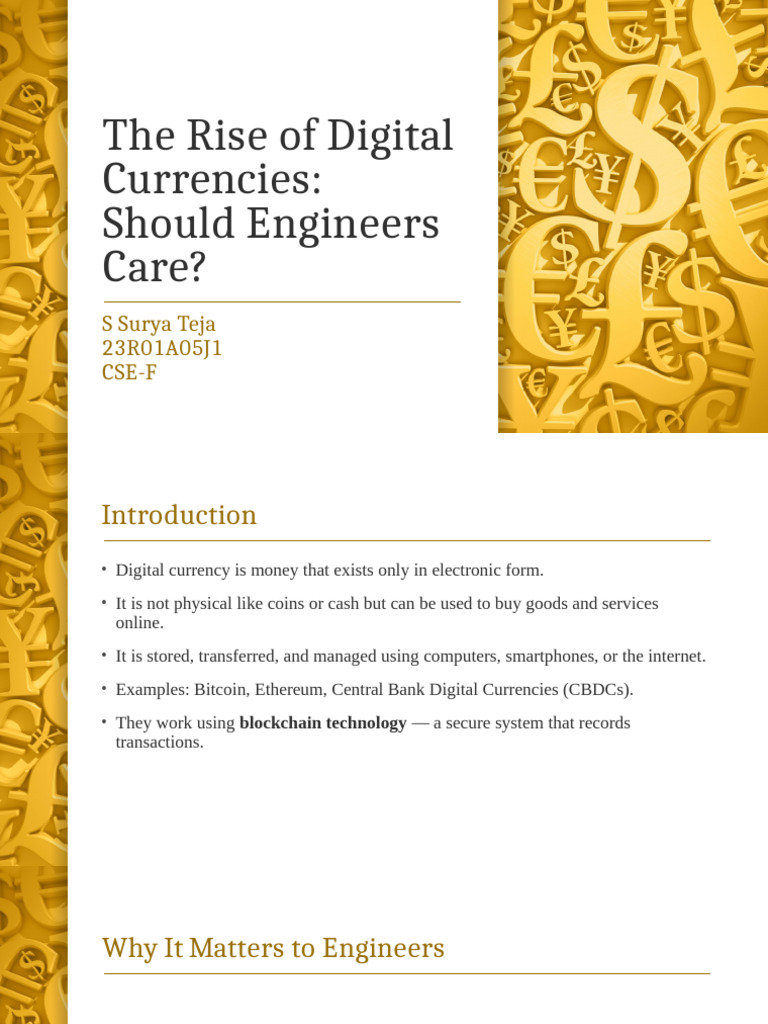 Engineers and the Rise of Digital Currencies | PDF