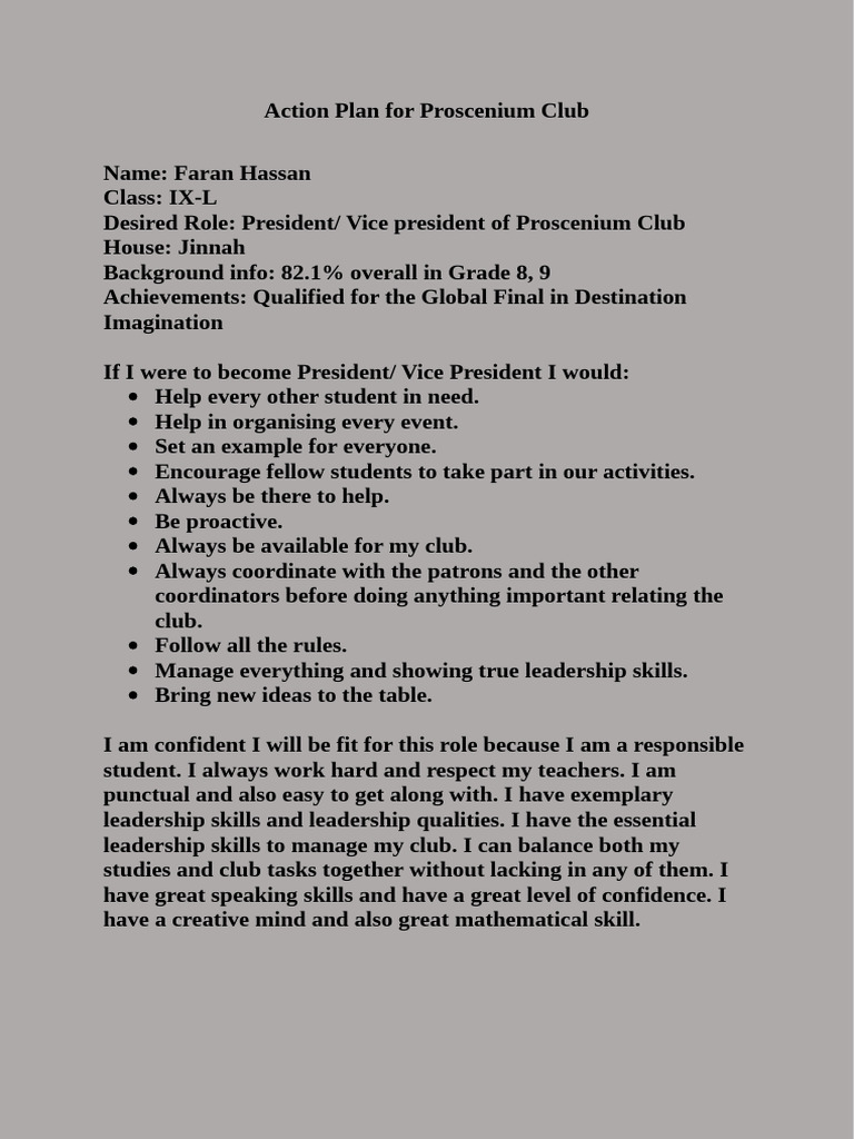 Action Plan For Math Forum | PDF