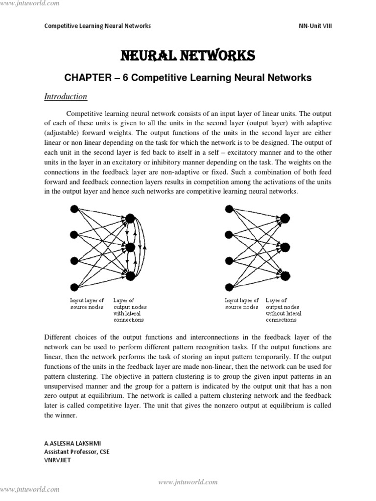 Competitive Learning Neural Networks - Unit 8 | Download Free PDF | Artificial Neural Network ...