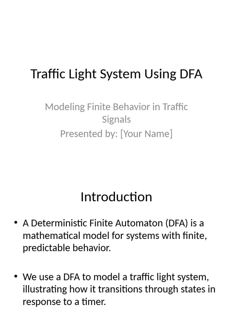 DFA Model for Traffic Light System | PDF