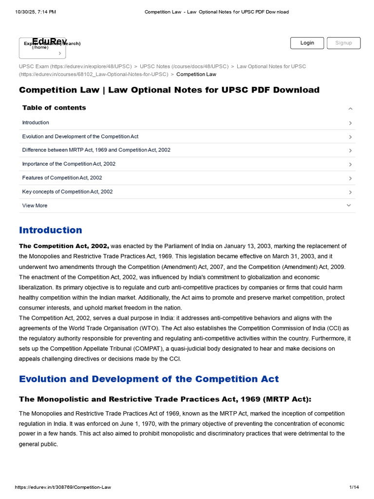 Overview of India's Competition Act 2002 | PDF | Competition Law ...