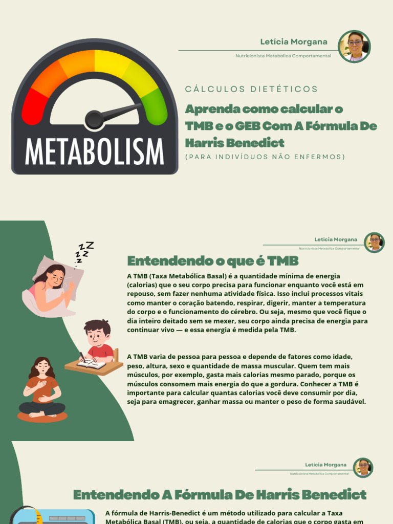 Calcular o TMB e o GEB Com A Fórmula de Harris Benedict | PDF | Corpo ...