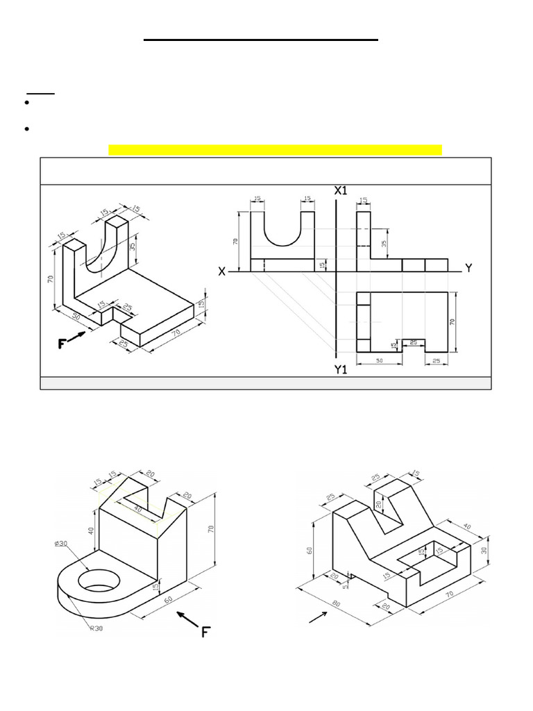 Tutorial 4-Orthographic Projections | PDF