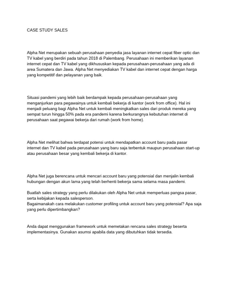 Case Study Sales | PDF