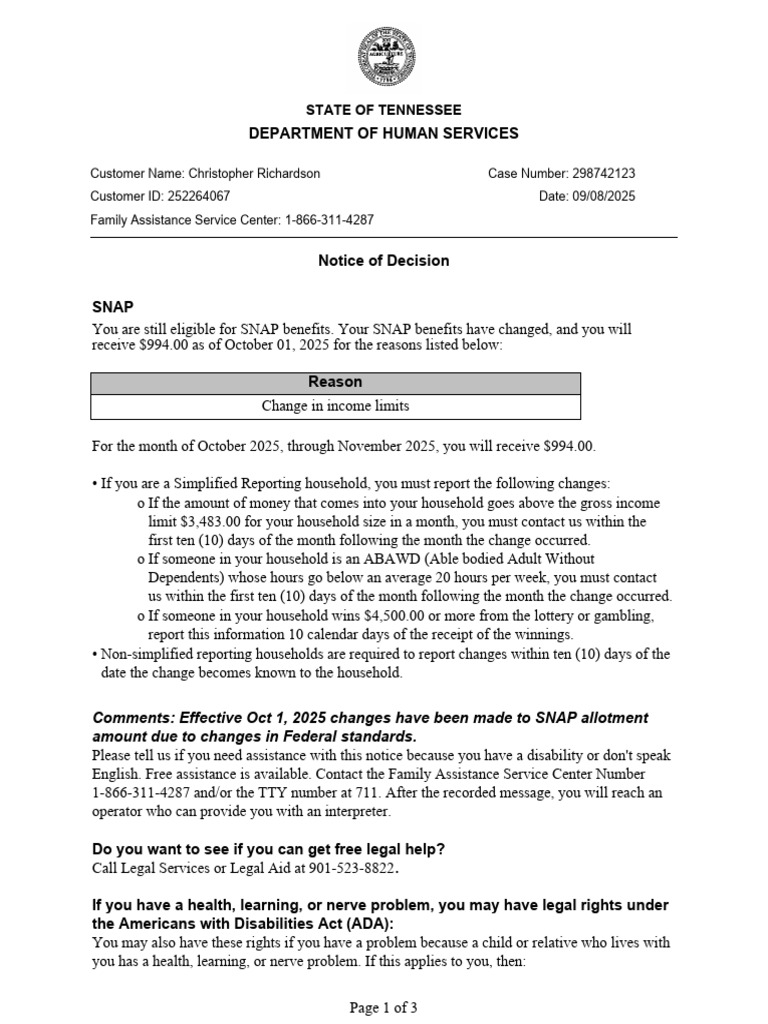 Snap Verfication Letter | PDF | Supplemental Nutrition Assistance Program | Social Policy