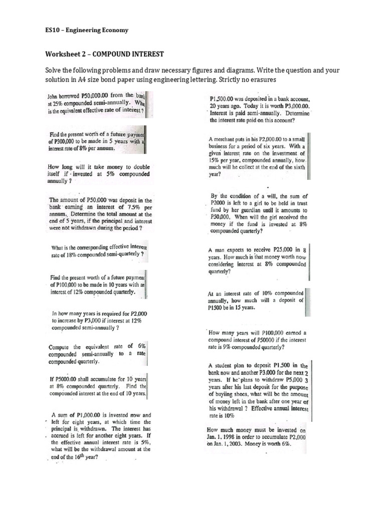 Worksheet 2 Compound Interest | PDF