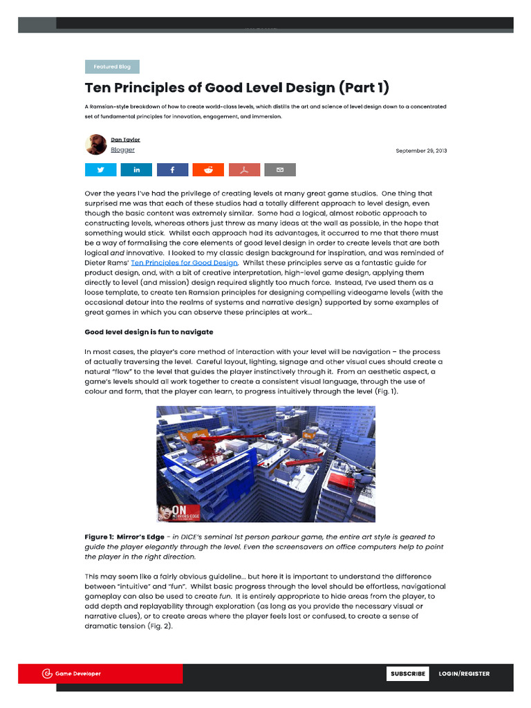 Ten Principles of Good Level Design (Part 1) | PDF