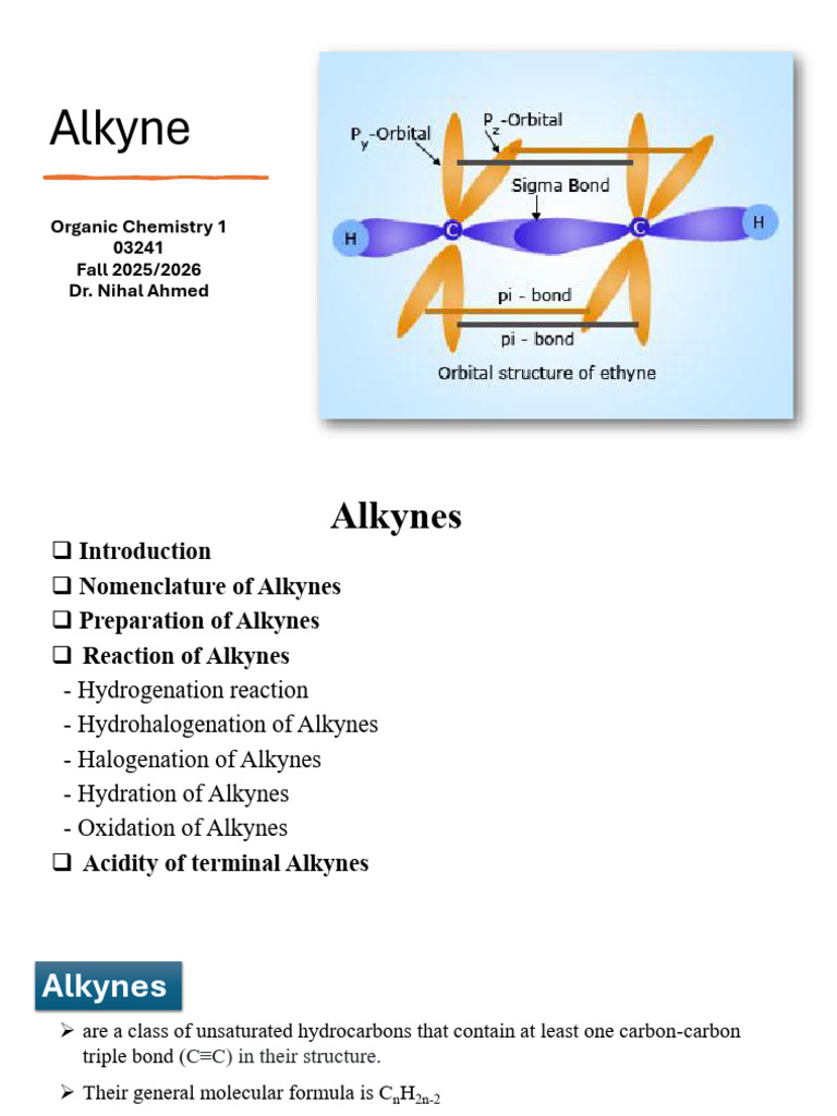 C-241 Alkynes Lecture | PDF | Alkene | Chemical Substances