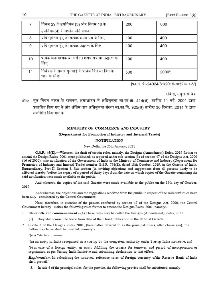 Designs Amendment Rules 2021 Notification | PDF | Justice | Crime ...