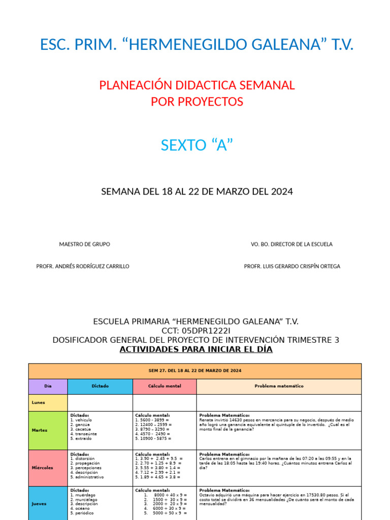 6° SEM27 WORD PLANEACIÓN PROYECTOS DARUKEL 23-24 | PDF | Entorno ...