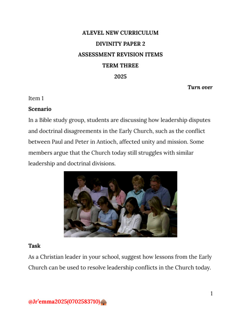 A-Level Divinity Revision: Leadership & Wealth | PDF