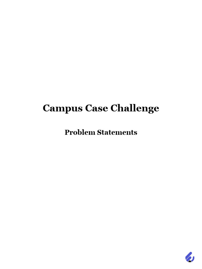 Campus Case Challenge Problem Statements | PDF | Pricing | Business