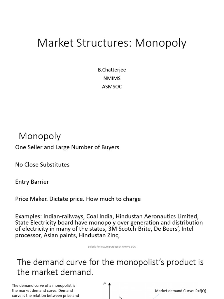 Market Structures Monopoly | PDF | Monopoly | Profit (Economics)