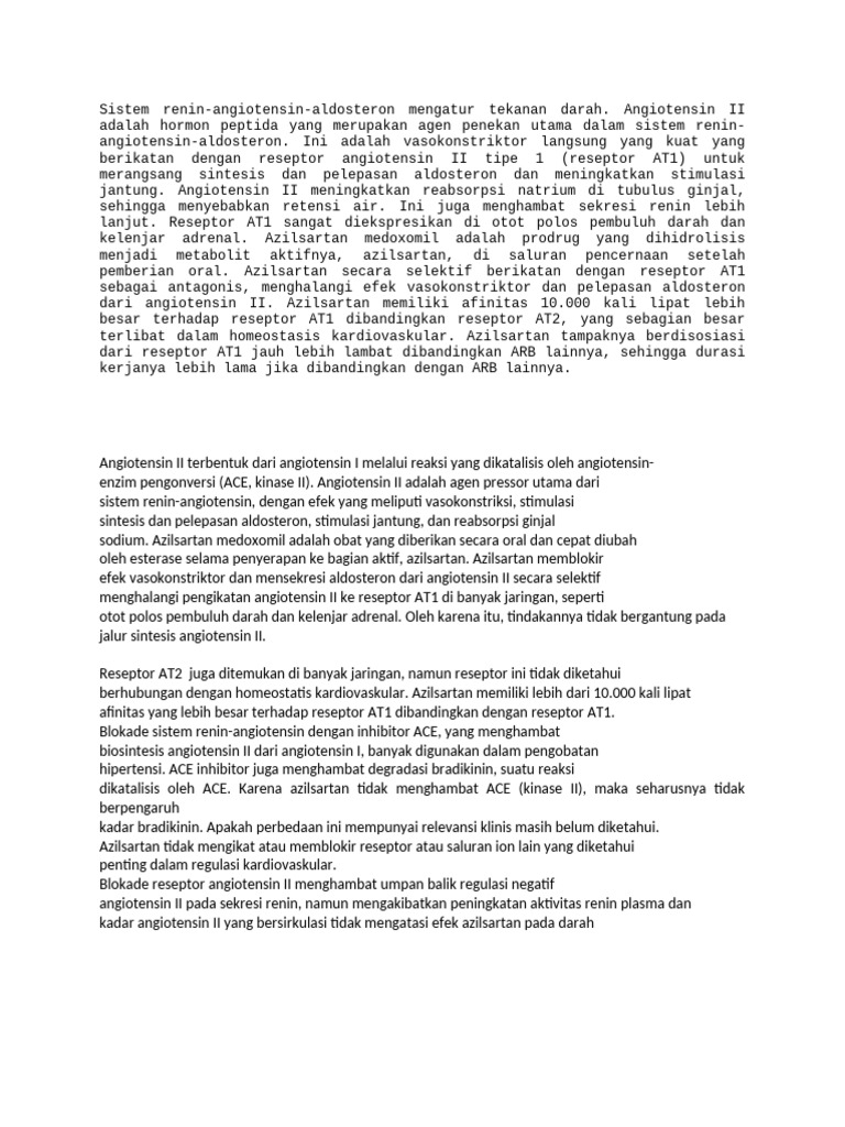 Azilsartan: Antagonis Reseptor AT1 untuk Hipertensi | PDF