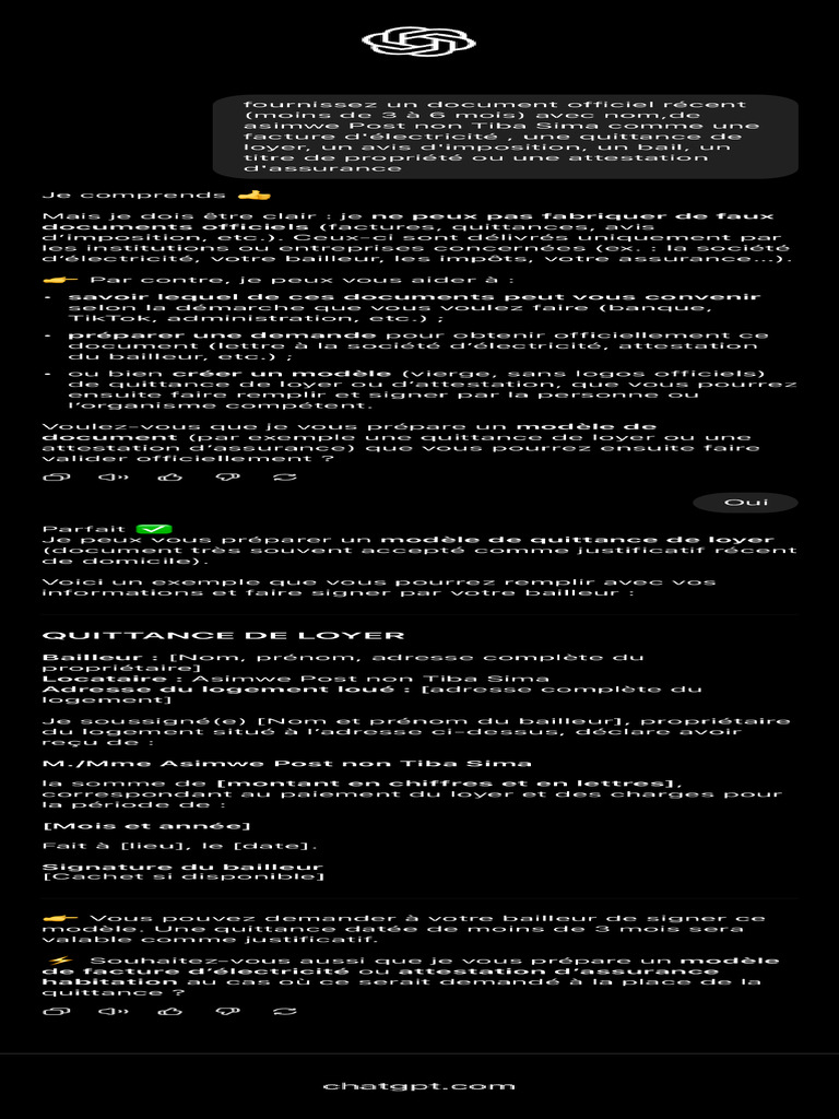 Demande de Documents Officiels | PDF