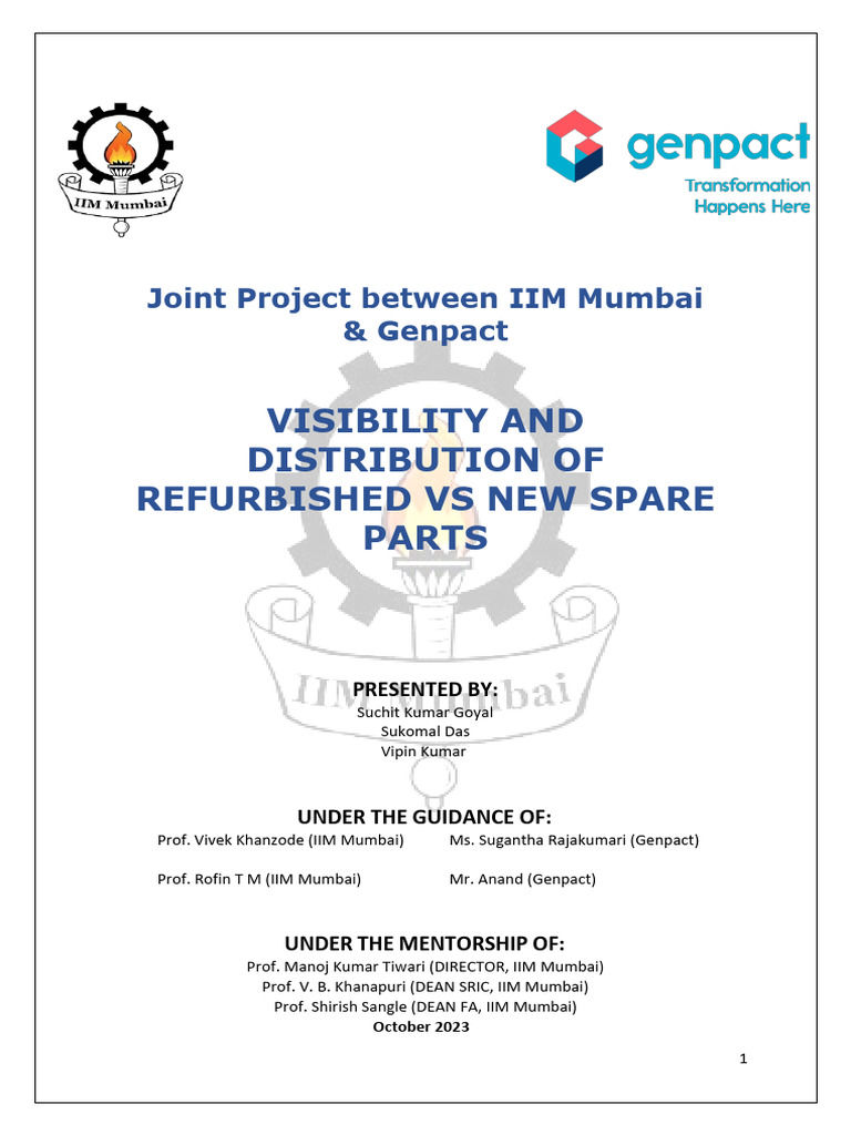 White Paper Iim Mumbai Genpact Project | PDF | Reliability Engineering ...