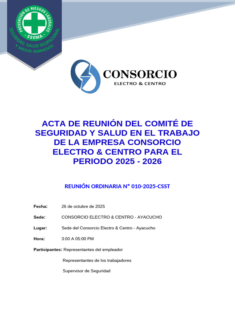 Acta de Reunión Ordinaria 008-2025 CEYC | PDF | La seguridad | Negocios económicos