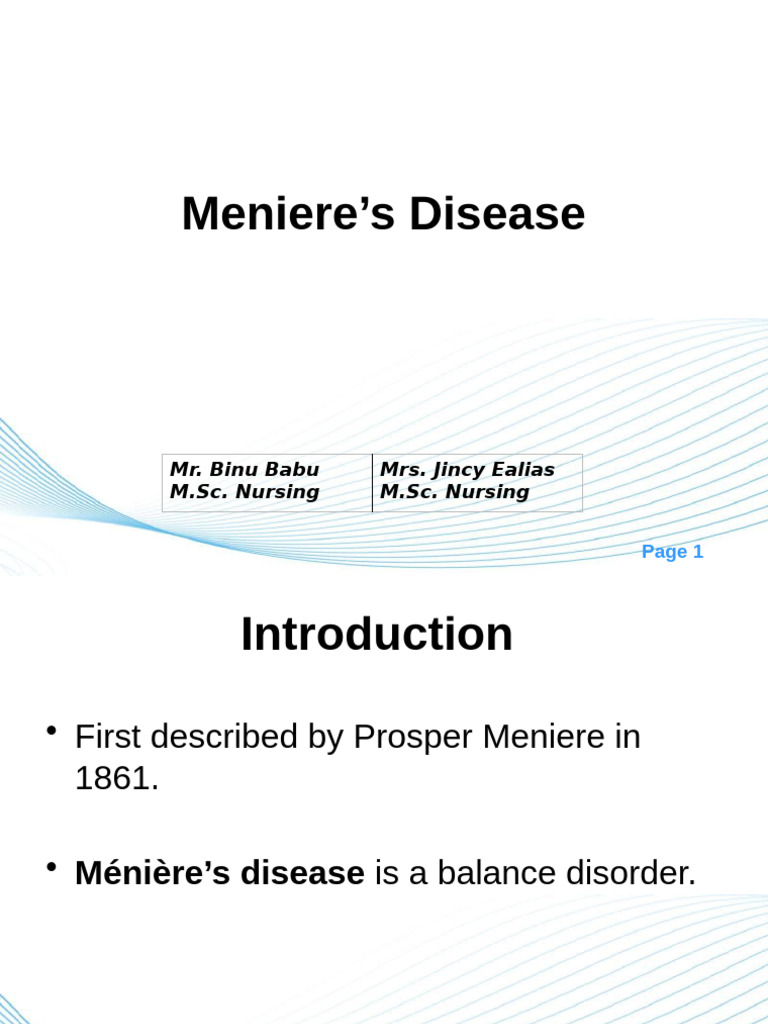 Understanding Meniere's Disease Symptoms | PDF | Ménière's Disease ...