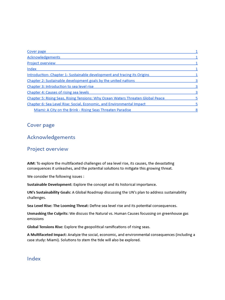 Social Science HHW Project On Sustainable Devlopment | PDF | Sea Level ...